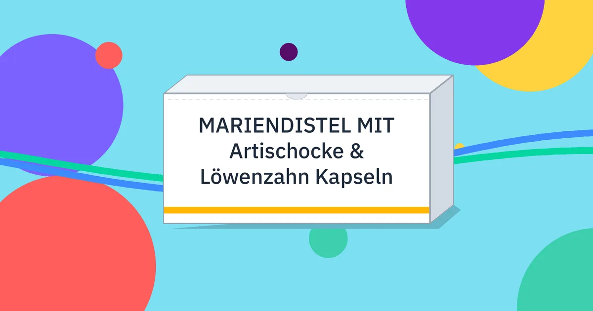 Symbolbild: Packung mit der Aufschrift MARIENDISTEL MIT Artischocke & Löwenzahn Kapseln (PZN 19838071) – Verfügbarkeit und Bezug in Apotheken in Frankfurt am Main