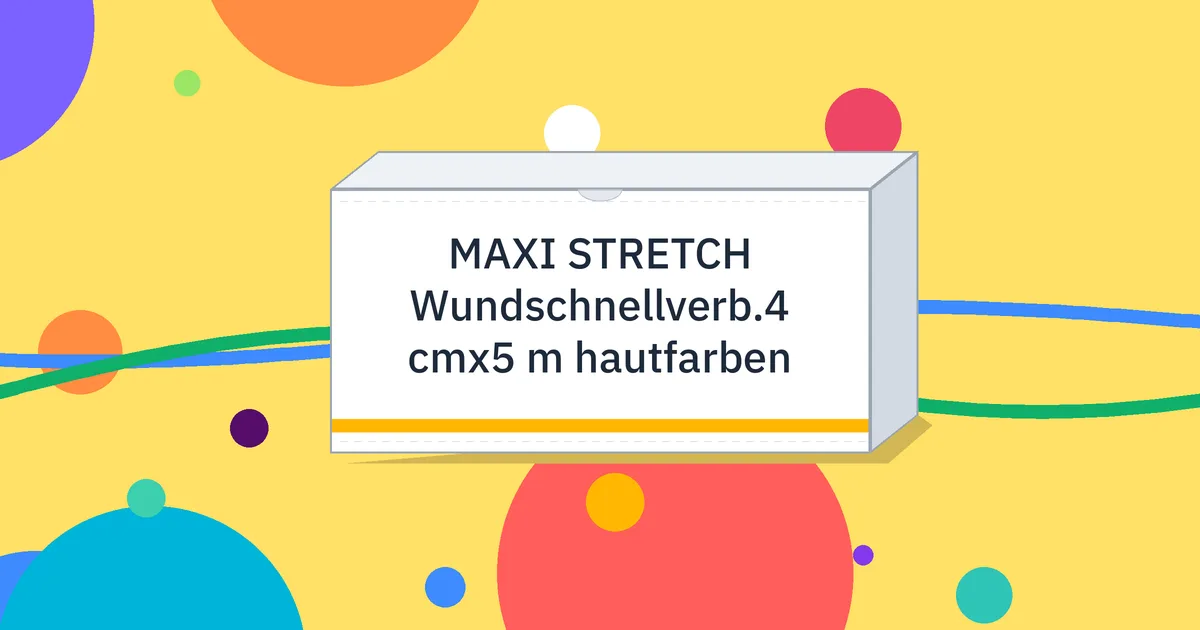 Symbolbild: Packung mit der Aufschrift MAXI STRETCH Wundschnellverb.4 cmx5 m hautfarben (PZN 20128570) – Verfügbarkeit und Bezug in Apotheken in Frankfurt am Main