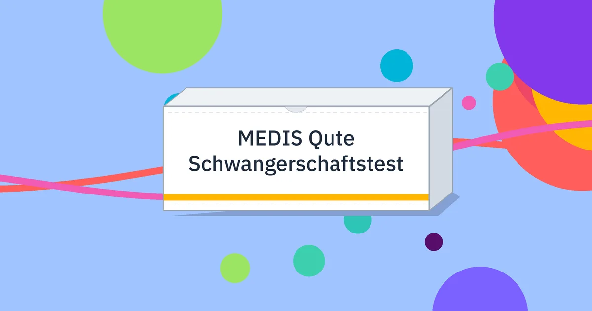 Symbolbild: Packung mit der Aufschrift MEDIS Qute Schwangerschaftstest (PZN 19557969) – Verfügbarkeit und Bezug in Apotheken in Frankfurt am Main
