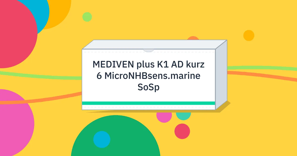 Symbolbild: Packung mit der Aufschrift MEDIVEN plus K1 AD kurz 6 MicroNHBsens.marine SoSp (PZN 15907467) – Verfügbarkeit und Bezug in Apotheken in Frankfurt am Main