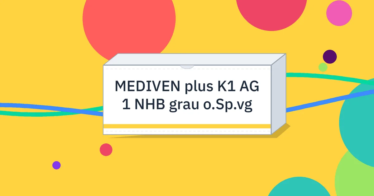 Symbolbild: Packung mit der Aufschrift MEDIVEN plus K1 AG 1 NHB grau o.Sp.vg (PZN 18937983) – Verfügbarkeit und Bezug in Apotheken in Frankfurt am Main