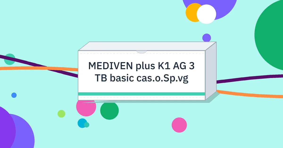 Symbolbild: Packung mit der Aufschrift MEDIVEN plus K1 AG 3 TB basic cas.o.Sp.vg (PZN 15057164) – Verfügbarkeit und Bezug in Apotheken in Frankfurt am Main