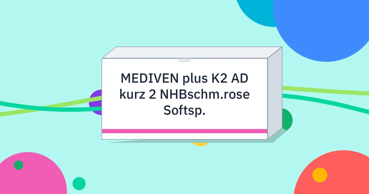 Symbolbild: Packung mit der Aufschrift MEDIVEN plus K2 AD kurz 2 NHBschm.rose Softsp. (PZN 15926565) – Verfügbarkeit und Bezug in Apotheken in Frankfurt am Main