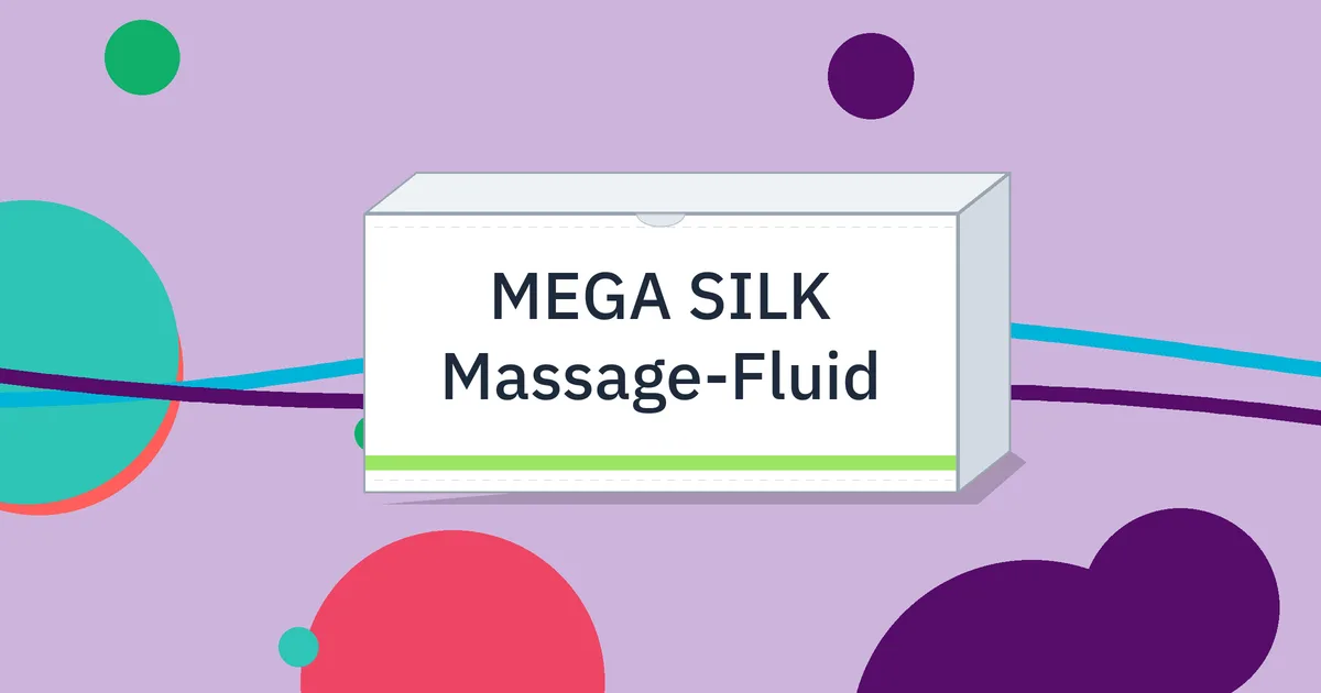 Symbolbild: Packung mit der Aufschrift MEGA SILK Massage-Fluid (PZN 11663301) – Verfügbarkeit und Bezug in Apotheken in Frankfurt am Main