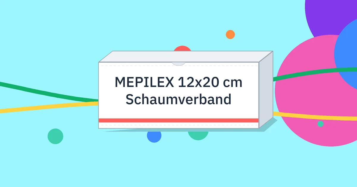 Symbolbild: Packung mit der Aufschrift MEPILEX 12x20 cm Schaumverband (PZN 11155616) – Verfügbarkeit und Bezug in Apotheken in Frankfurt am Main