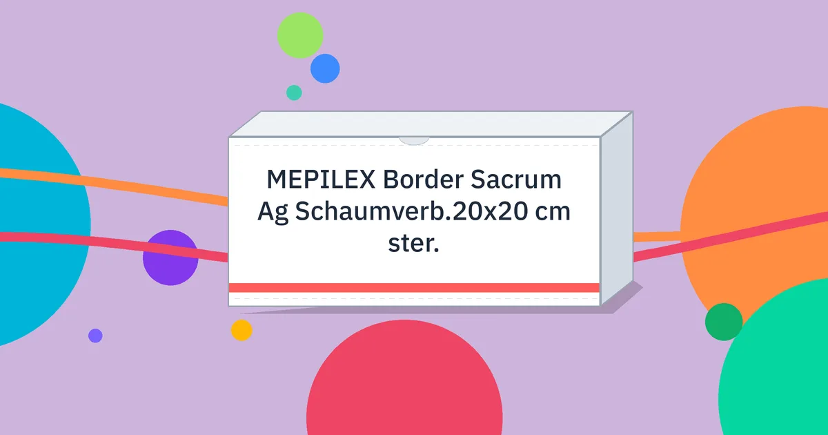 Symbolbild: Packung mit der Aufschrift MEPILEX Border Sacrum Ag Schaumverb.20x20 cm ster. (PZN 10264119) – Verfügbarkeit und Bezug in Apotheken in Frankfurt am Main