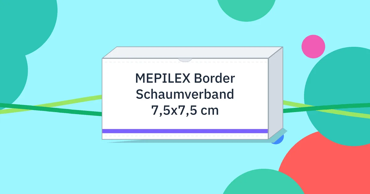 Symbolbild: Packung mit der Aufschrift MEPILEX Border Schaumverband 7,5x7,5 cm (PZN 18034962) – Verfügbarkeit und Bezug in Apotheken in Frankfurt am Main