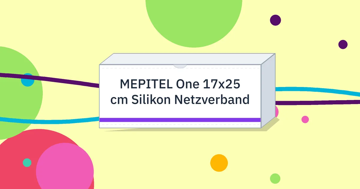 Symbolbild: Packung mit der Aufschrift MEPITEL One 17x25 cm Silikon Netzverband (PZN 11148183) – Verfügbarkeit und Bezug in Apotheken in Frankfurt am Main