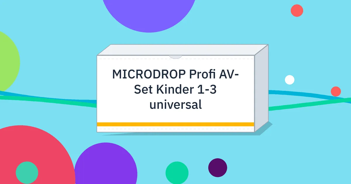 Symbolbild: Packung mit der Aufschrift MICRODROP Profi AV-Set Kinder 1-3 universal (PZN 08447723) – Verfügbarkeit und Bezug in Apotheken in Frankfurt am Main
