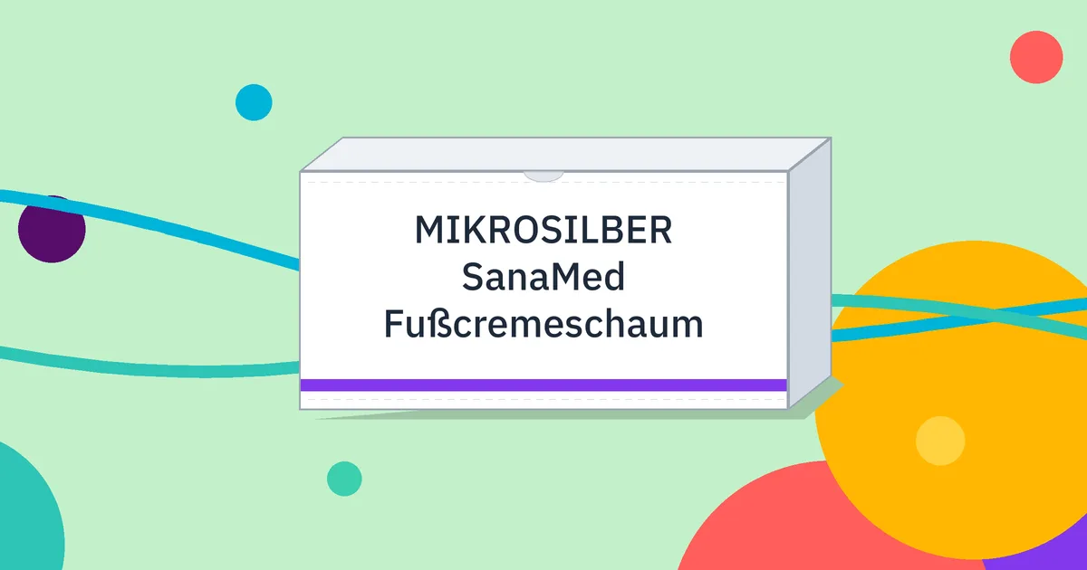 Symbolbild: Packung mit der Aufschrift MIKROSILBER SanaMed Fußcremeschaum (PZN 07492331) – Verfügbarkeit und Bezug in Apotheken in Frankfurt am Main