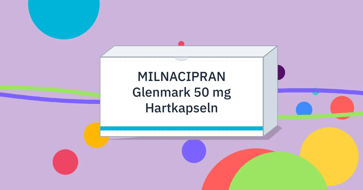 Symbolbild: Packung mit der Aufschrift MILNACIPRAN Glenmark 50 mg Hartkapseln (PZN 18775776) – Verfügbarkeit und Bezug in Apotheken in Frankfurt am Main