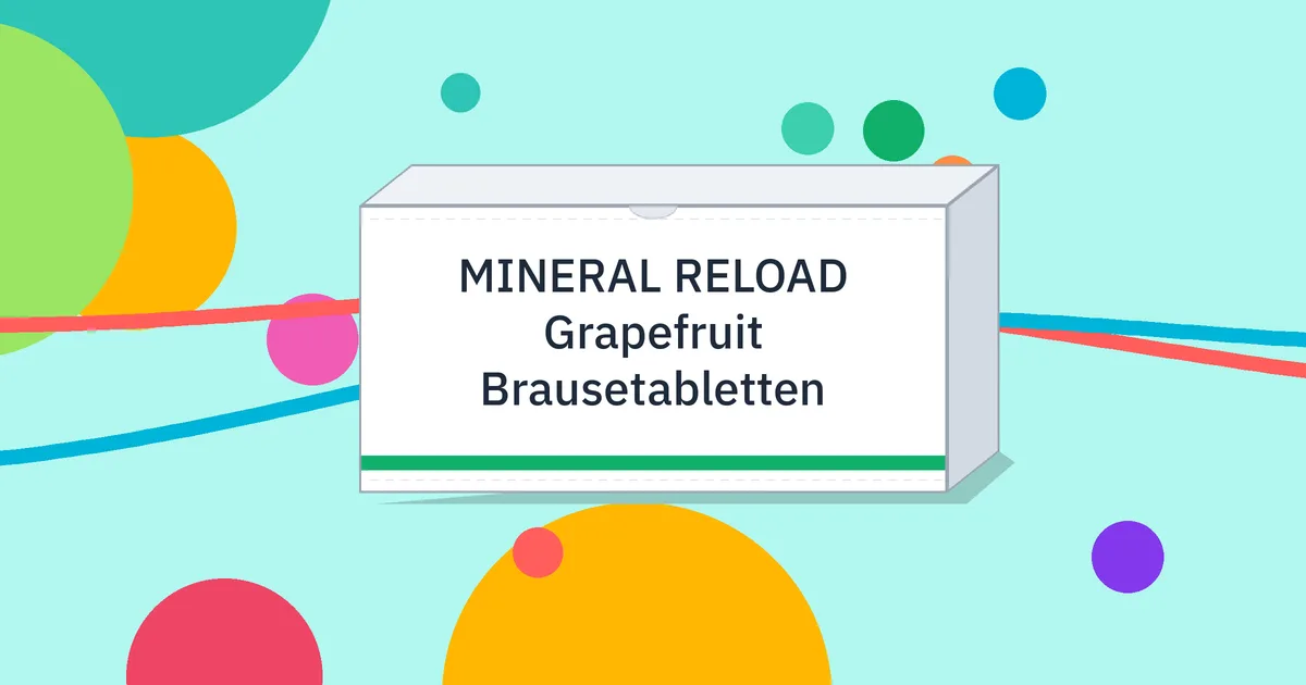 Symbolbild: Packung mit der Aufschrift MINERAL RELOAD Grapefruit Brausetabletten (PZN 14134230) – Verfügbarkeit und Bezug in Apotheken in Frankfurt am Main