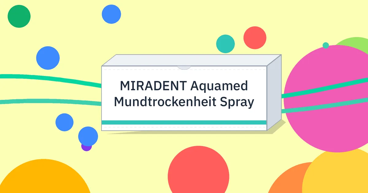 Symbolbild: Packung mit der Aufschrift MIRADENT Aquamed Mundtrockenheit Spray (PZN 13825357) – Verfügbarkeit und Bezug in Apotheken in Frankfurt am Main