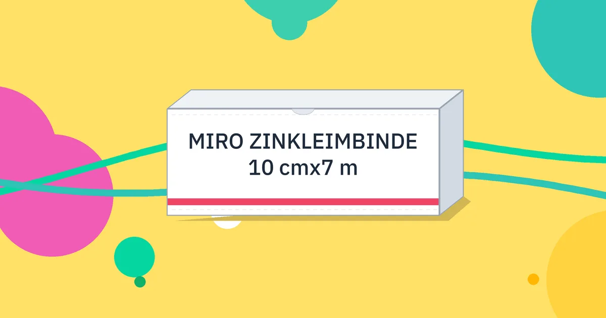 Symbolbild: Packung mit der Aufschrift MIRO ZINKLEIMBINDE 10 cmx7 m (PZN 00216094) – Verfügbarkeit und Bezug in Apotheken in Frankfurt am Main