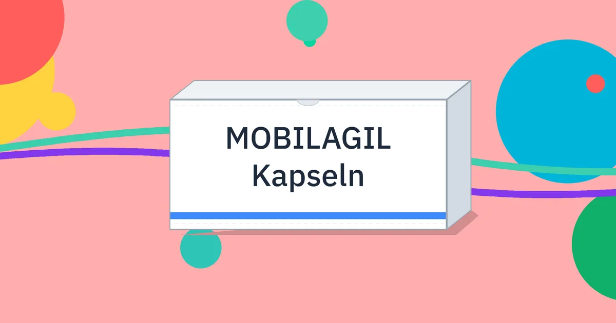 Symbolbild: Packung mit der Aufschrift MOBILAGIL Kapseln (PZN 18232478) – Verfügbarkeit und Bezug in Apotheken in Frankfurt am Main