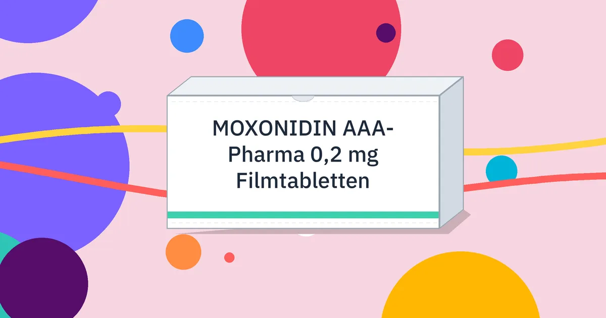 Symbolbild: Packung mit der Aufschrift MOXONIDIN AAA-Pharma 0,2 mg Filmtabletten (PZN 04411533) – Verfügbarkeit und Bezug in Apotheken in Frankfurt am Main