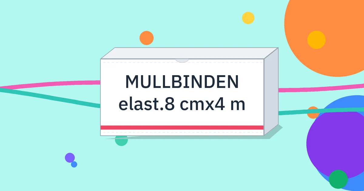 Symbolbild: Packung mit der Aufschrift MULLBINDEN elast.8 cmx4 m (PZN 08698916) – Verfügbarkeit und Bezug in Apotheken in Frankfurt am Main