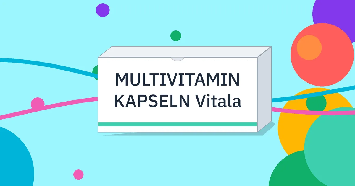 Symbolbild: Packung mit der Aufschrift MULTIVITAMIN KAPSELN Vitala (PZN 01582398) – Verfügbarkeit und Bezug in Apotheken in Frankfurt am Main
