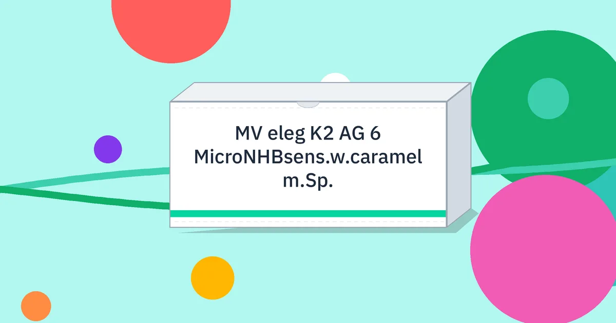 Symbolbild: Packung mit der Aufschrift MV eleg K2 AG 6 MicroNHBsens.w.caramel m.Sp. (PZN 16070385) – Verfügbarkeit und Bezug in Apotheken in Frankfurt am Main