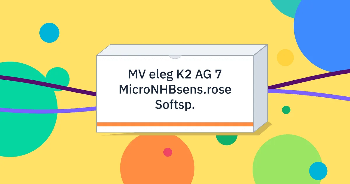Symbolbild: Packung mit der Aufschrift MV eleg K2 AG 7 MicroNHBsens.rose Softsp. (PZN 15723862) – Verfügbarkeit und Bezug in Apotheken in Frankfurt am Main