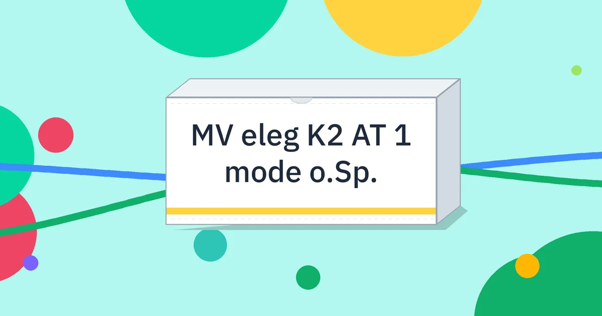 Symbolbild: Packung mit der Aufschrift MV eleg K2 AT 1 mode o.Sp. (PZN 04542689) – Verfügbarkeit und Bezug in Apotheken in Frankfurt am Main