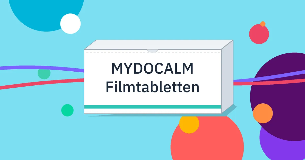 Symbolbild: Packung mit der Aufschrift MYDOCALM Filmtabletten (PZN 10545396) – Verfügbarkeit und Bezug in Apotheken in Frankfurt am Main