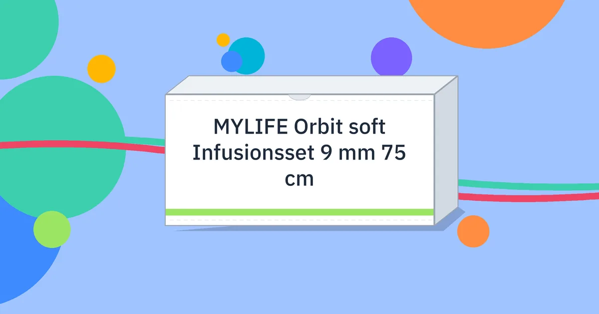 Symbolbild: Packung mit der Aufschrift MYLIFE Orbit soft Infusionsset 9 mm 75 cm (PZN 14324829) – Verfügbarkeit und Bezug in Apotheken in Frankfurt am Main
