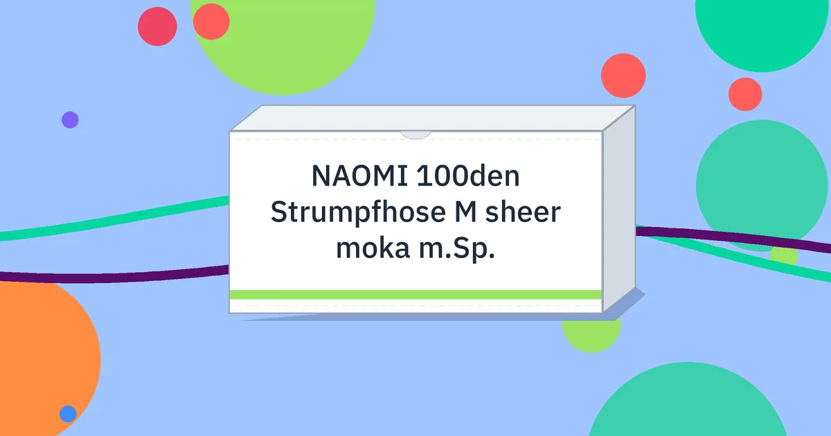 Symbolbild: Packung mit der Aufschrift NAOMI 100den Strumpfhose M sheer moka m.Sp. (PZN 16177232) – Verfügbarkeit und Bezug in Apotheken in Frankfurt am Main