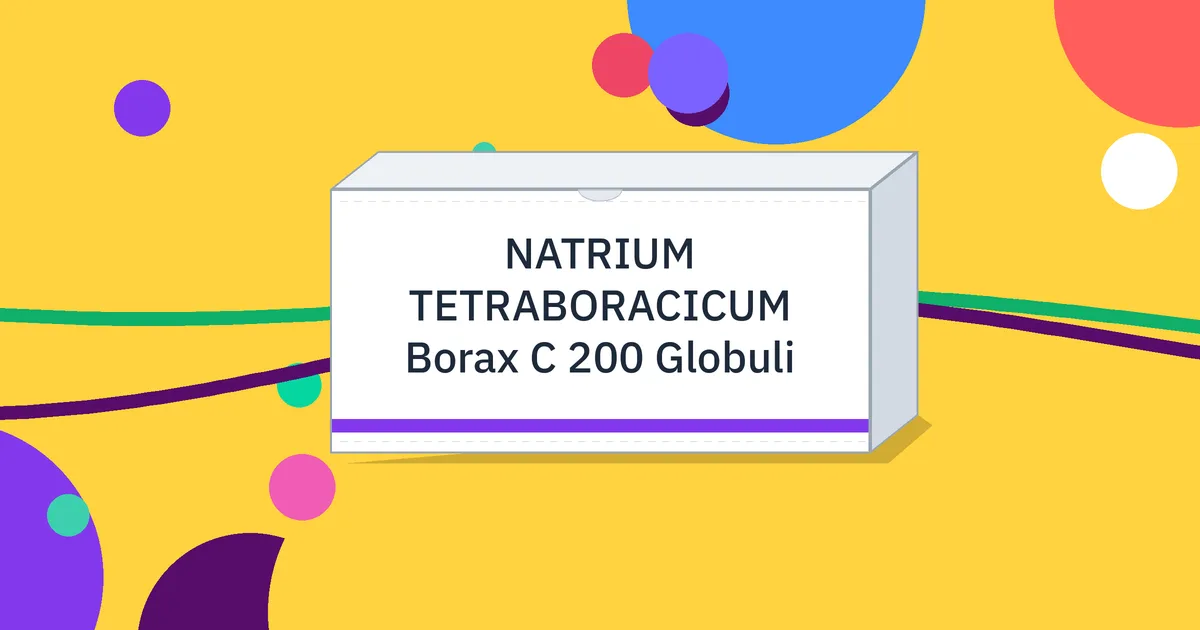 Symbolbild: Packung mit der Aufschrift NATRIUM TETRABORACICUM Borax C 200 Globuli (PZN 15330051) – Verfügbarkeit und Bezug in Apotheken in Frankfurt am Main