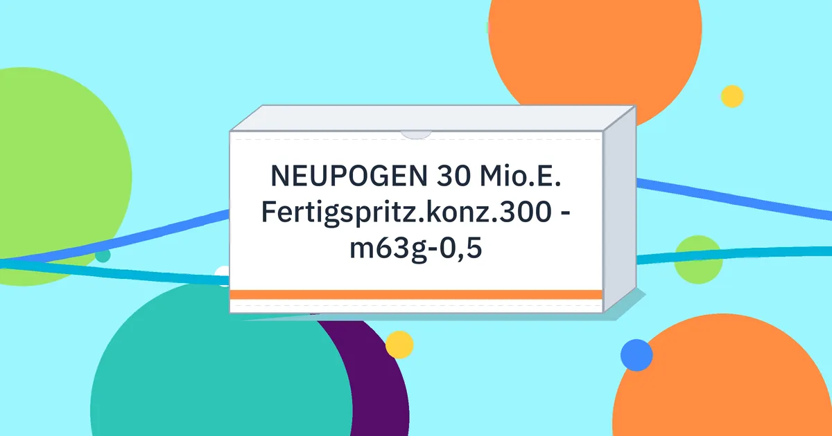 Symbolbild: Packung mit der Aufschrift NEUPOGEN 30 Mio.E. Fertigspritz.konz.300 -m63g-0,5 (PZN 11690255) – Verfügbarkeit und Bezug in Apotheken in Frankfurt am Main