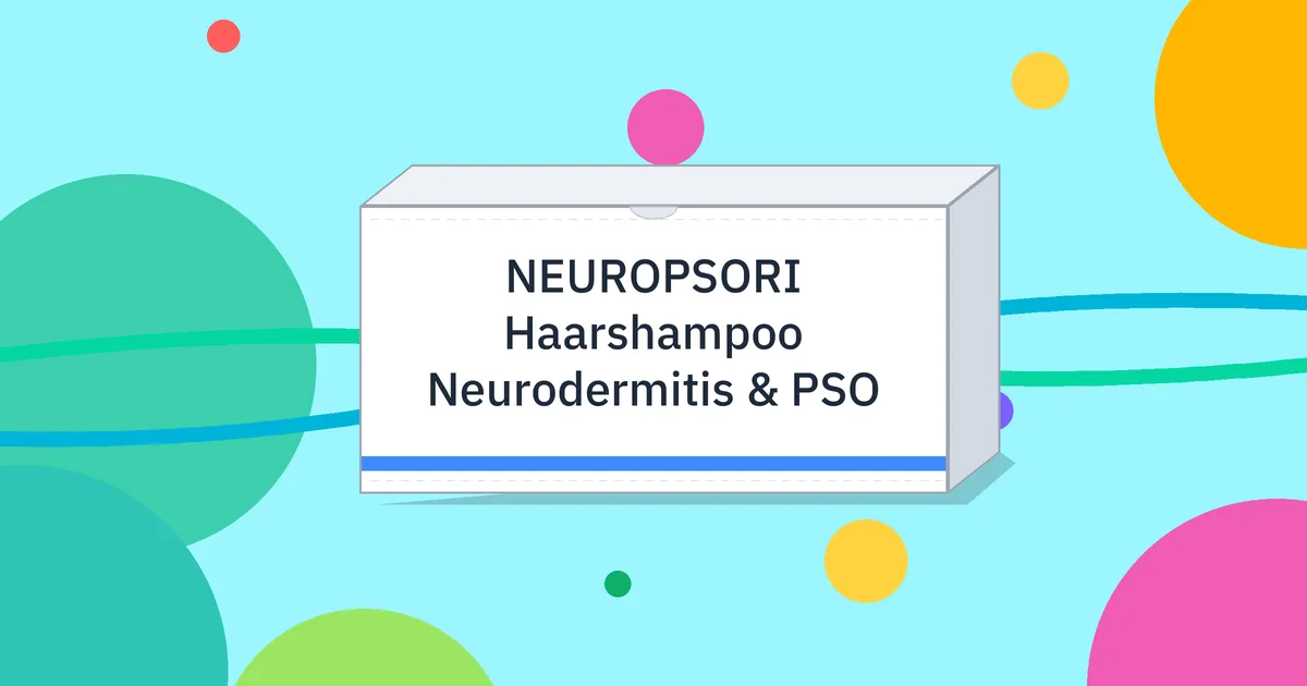 Symbolbild: Packung mit der Aufschrift NEUROPSORI Haarshampoo Neurodermitis & PSO (PZN 17544201) – Verfügbarkeit und Bezug in Apotheken in Frankfurt am Main