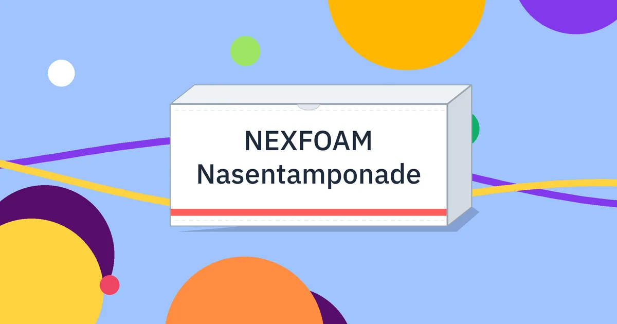 Symbolbild: Packung mit der Aufschrift NEXFOAM Nasentamponade (PZN 13238677) – Verfügbarkeit und Bezug in Apotheken in Frankfurt am Main