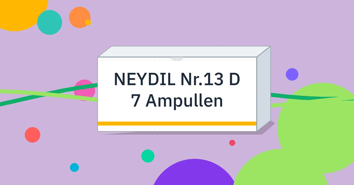 Symbolbild: Packung mit der Aufschrift NEYDIL Nr.13 D 7 Ampullen (PZN 06486529) – Verfügbarkeit und Bezug in Apotheken in Frankfurt am Main
