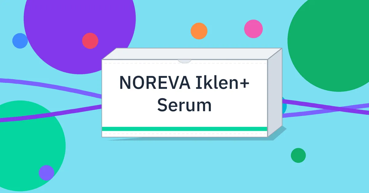 Symbolbild: Packung mit der Aufschrift NOREVA Iklen+ Serum (PZN 12740794) – Verfügbarkeit und Bezug in Apotheken in Frankfurt am Main