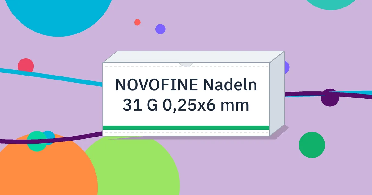 Symbolbild: Packung mit der Aufschrift NOVOFINE Nadeln 31 G 0,25x6 mm (PZN 20545204) – Verfügbarkeit und Bezug in Apotheken in Frankfurt am Main