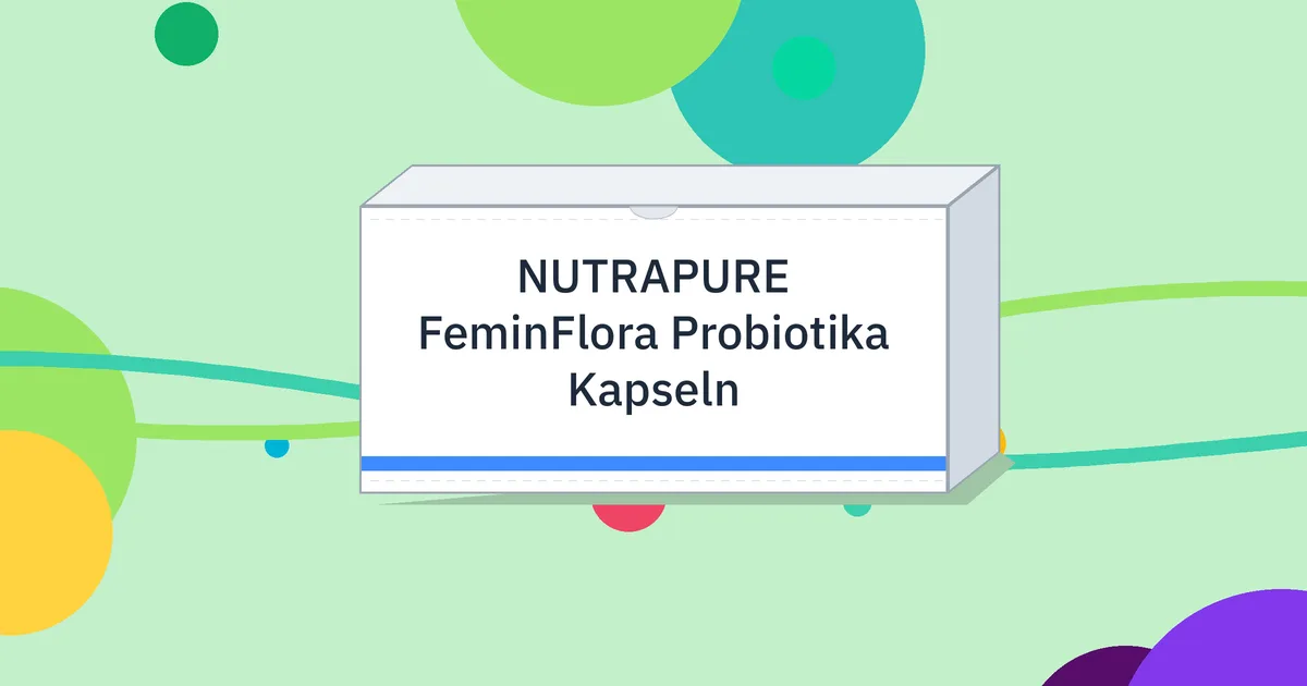 Symbolbild: Packung mit der Aufschrift NUTRAPURE FeminFlora Probiotika Kapseln (PZN 20118614) – Verfügbarkeit und Bezug in Apotheken in Frankfurt am Main