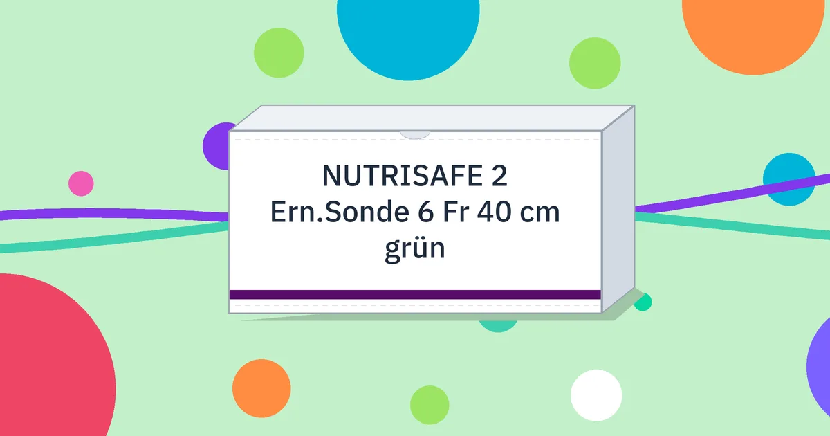 Symbolbild: Packung mit der Aufschrift NUTRISAFE 2 Ern.Sonde 6 Fr 40 cm grün (PZN 20066030) – Verfügbarkeit und Bezug in Apotheken in Frankfurt am Main