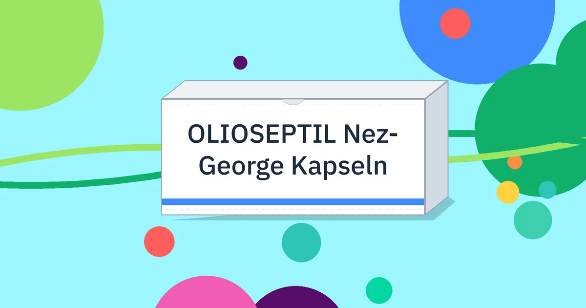 Symbolbild: Packung mit der Aufschrift OLIOSEPTIL Nez-George Kapseln (PZN 15392224) – Verfügbarkeit und Bezug in Apotheken in Frankfurt am Main