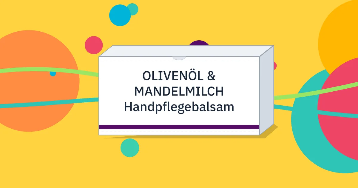 Symbolbild: Packung mit der Aufschrift OLIVENÖL & MANDELMILCH Handpflegebalsam (PZN 06708875) – Verfügbarkeit und Bezug in Apotheken in Frankfurt am Main