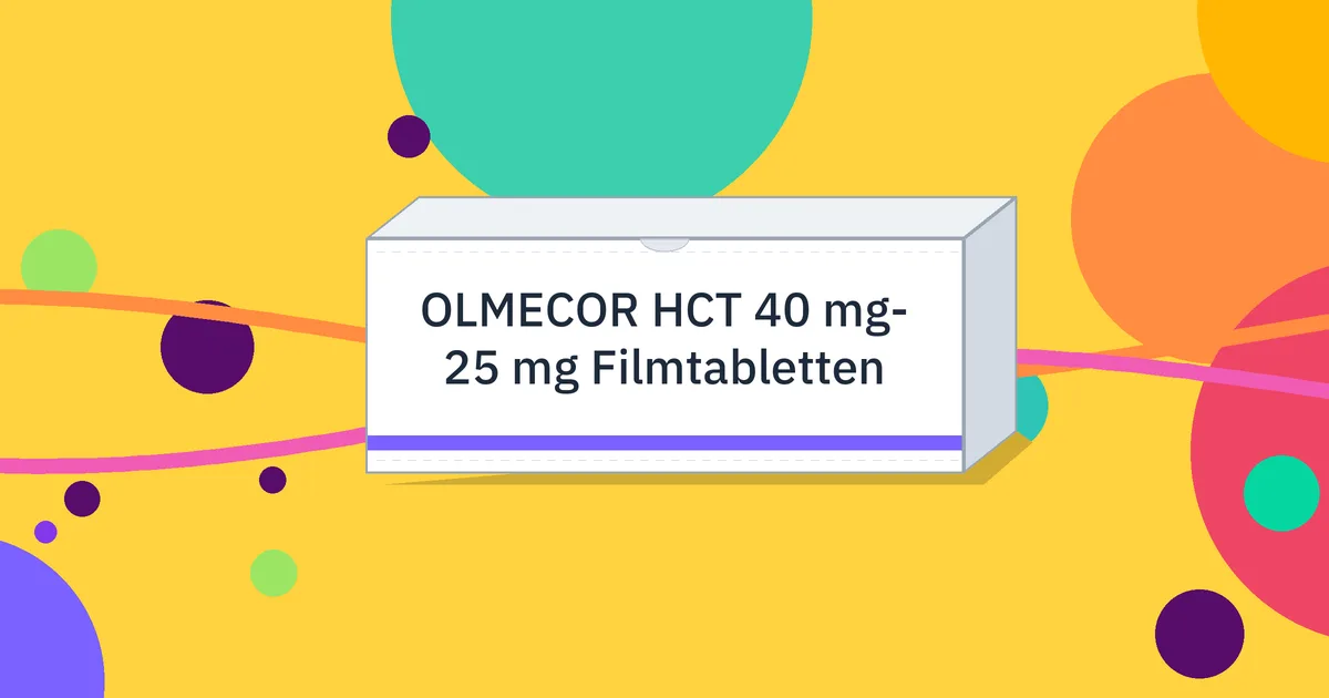 Symbolbild: Packung mit der Aufschrift OLMECOR HCT 40 mg-25 mg Filmtabletten (PZN 12648255) – Verfügbarkeit und Bezug in Apotheken in Frankfurt am Main