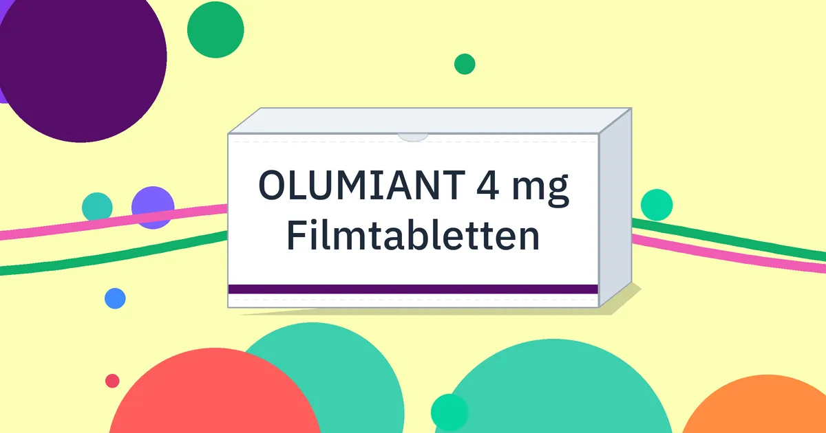 Symbolbild: Packung mit der Aufschrift OLUMIANT 4 mg Filmtabletten (PZN 14356640) – Verfügbarkeit und Bezug in Apotheken in Frankfurt am Main