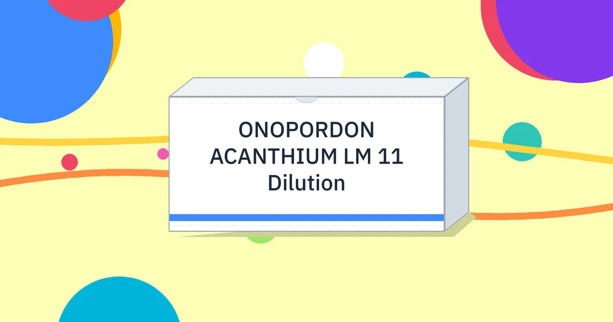 Symbolbild: Packung mit der Aufschrift ONOPORDON ACANTHIUM LM 11 Dilution (PZN 13626155) – Verfügbarkeit und Bezug in Apotheken in Frankfurt am Main