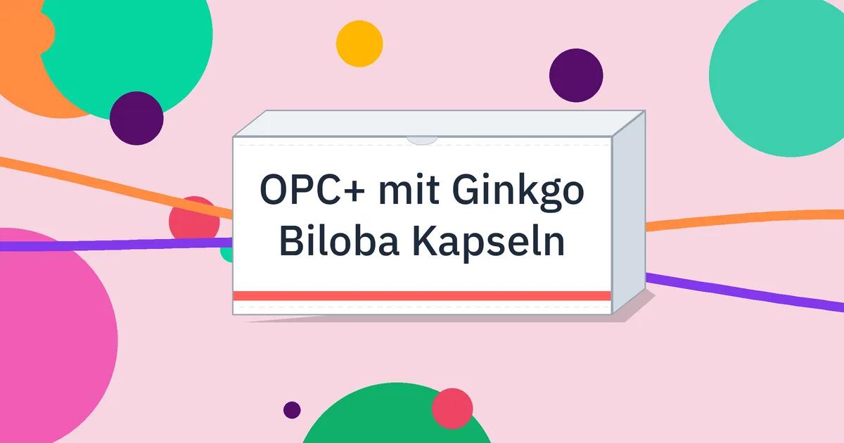 Symbolbild: Packung mit der Aufschrift OPC+ mit Ginkgo Biloba Kapseln (PZN 19905347) – Verfügbarkeit und Bezug in Apotheken in Frankfurt am Main