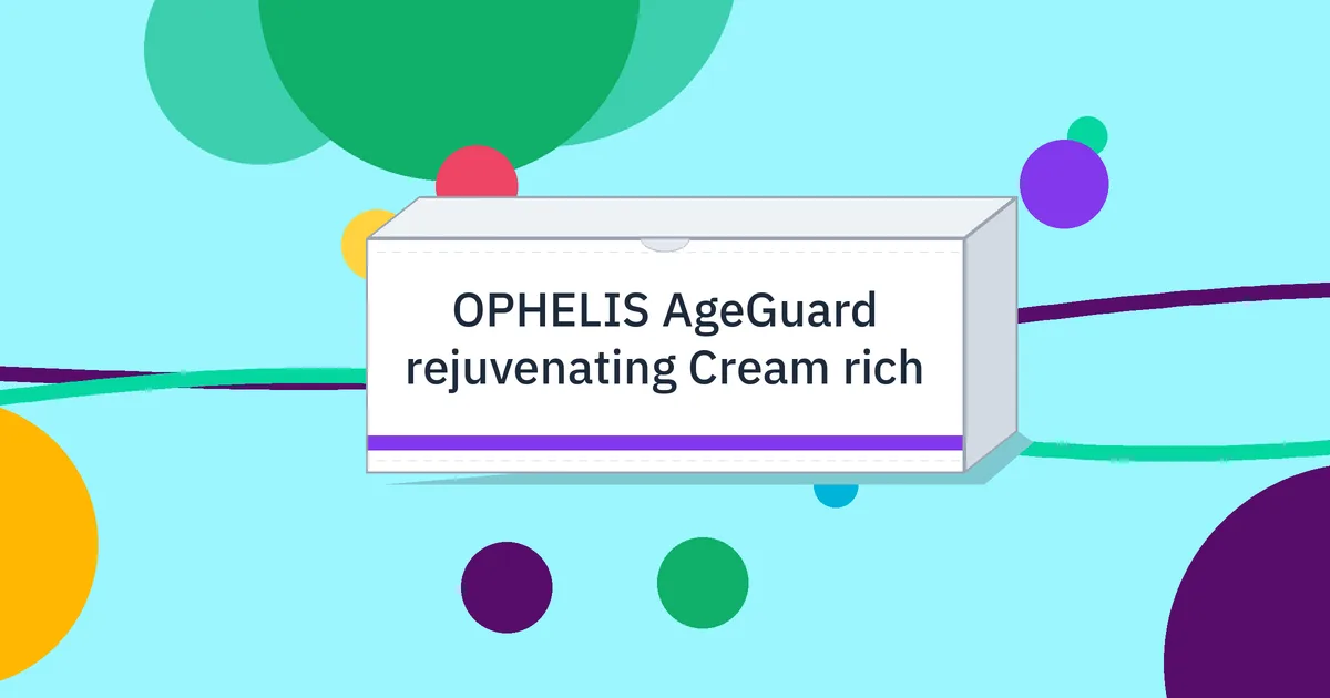 Symbolbild: Packung mit der Aufschrift OPHELIS AgeGuard rejuvenating Cream rich (PZN 20726302) – Verfügbarkeit und Bezug in Apotheken in Frankfurt am Main