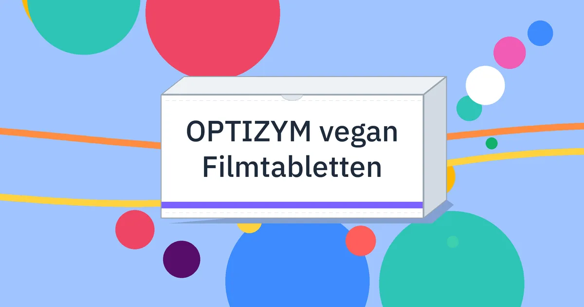 Symbolbild: Packung mit der Aufschrift OPTIZYM vegan Filmtabletten (PZN 15731614) – Verfügbarkeit und Bezug in Apotheken in Frankfurt am Main