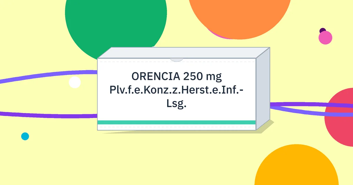 Symbolbild: Packung mit der Aufschrift ORENCIA 250 mg Plv.f.e.Konz.z.Herst.e.Inf.-Lsg. (PZN 02556204) – Verfügbarkeit und Bezug in Apotheken in Frankfurt am Main