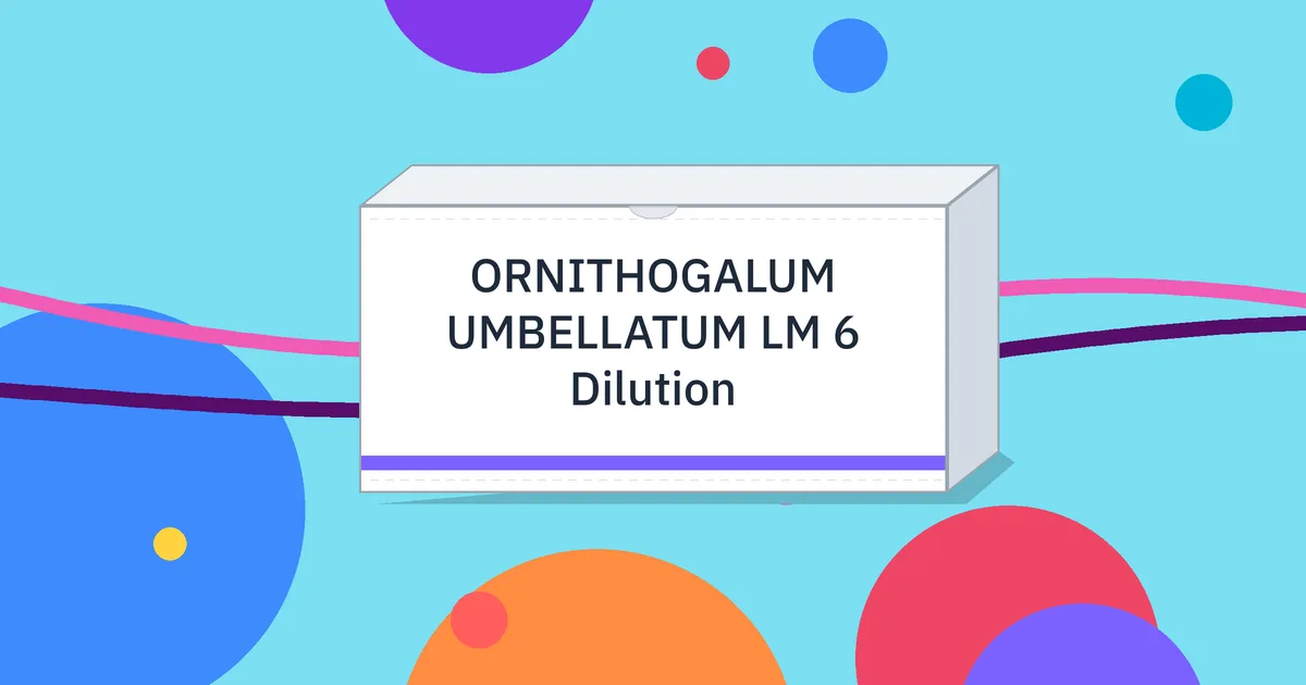 Symbolbild: Packung mit der Aufschrift ORNITHOGALUM UMBELLATUM LM 6 Dilution (PZN 12973452) – Verfügbarkeit und Bezug in Apotheken in Frankfurt am Main