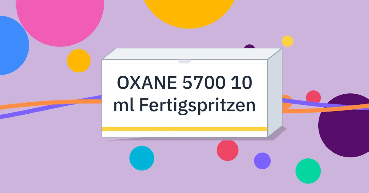 Symbolbild: Packung mit der Aufschrift OXANE 5700 10 ml Fertigspritzen (PZN 01275934) – Verfügbarkeit und Bezug in Apotheken in Frankfurt am Main