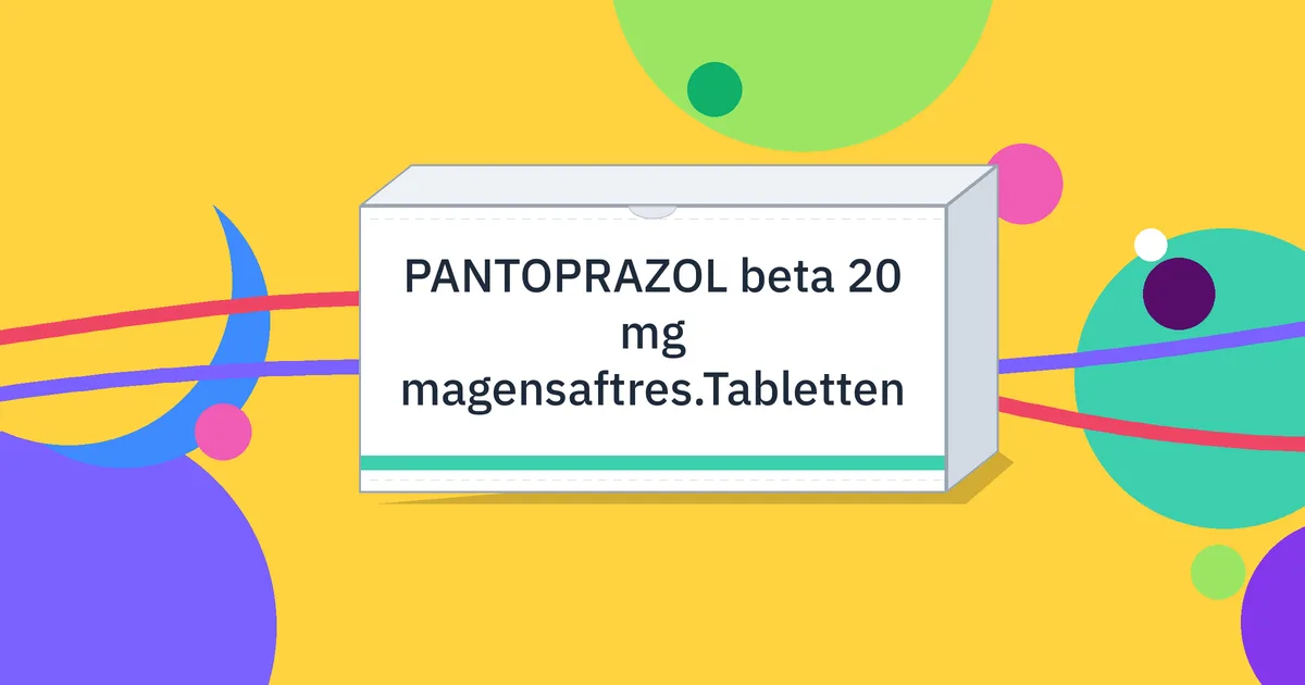 Symbolbild: Packung mit der Aufschrift PANTOPRAZOL beta 20 mg magensaftres.Tabletten (PZN 19211455) – Verfügbarkeit und Bezug in Apotheken in Frankfurt am Main