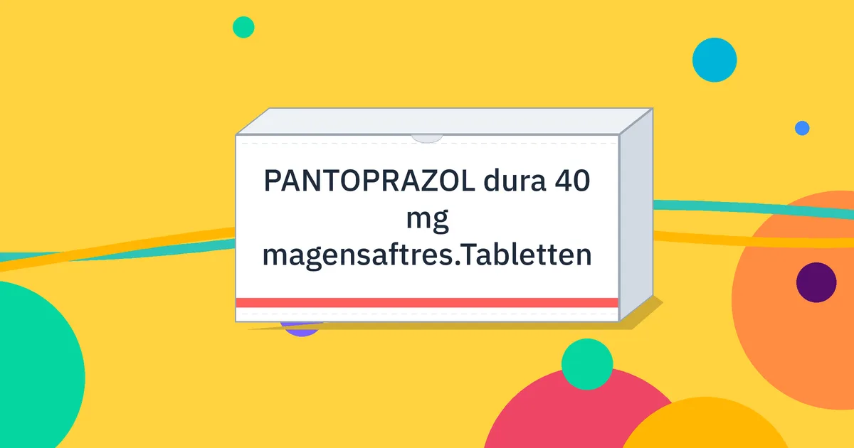 Symbolbild: Packung mit der Aufschrift PANTOPRAZOL dura 40 mg magensaftres.Tabletten (PZN 09155796) – Verfügbarkeit und Bezug in Apotheken in Frankfurt am Main